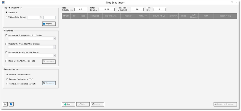 Time Entry Import time-entry-import